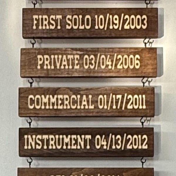 Pilot Timeline, Aviation Milestone, Custom, Engraved, Pilot Gift - Etsy
