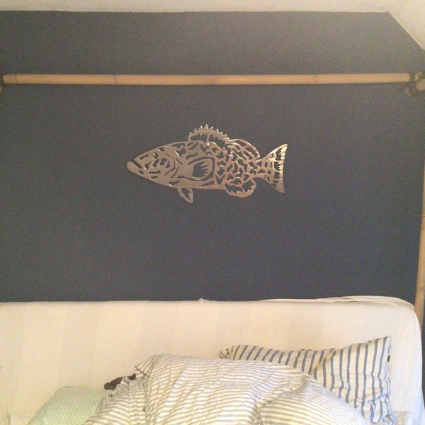 Grouper Metal Wall Art, Sanded Aluminum Fish Decor - Etsy