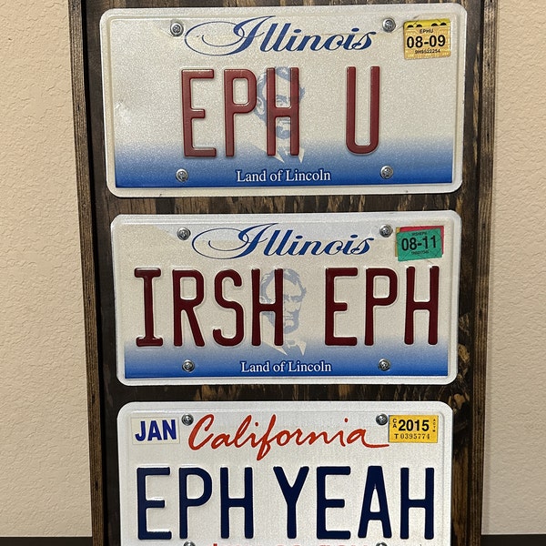 Rustic Wood License Plate Display Frame for 3: Man Cave Garage Decor - Etsy