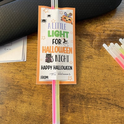 Glow Stick Tag, A Little Bit of Light for Halloween Night, Printable ...