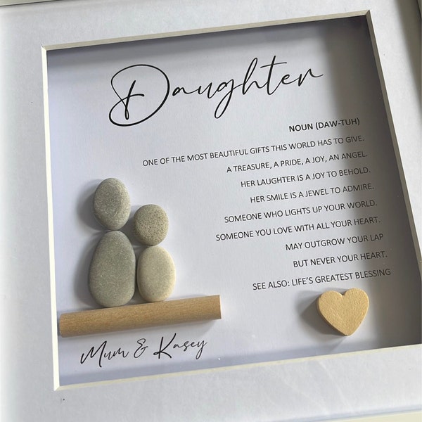 Daughter Meaning, Pebble Art, Daughter Gift, Mother Daughter, Birthday ...