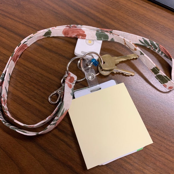 Fall Fabric Lanyards- Fall Lanyards- Floral Harvest Lanyard- Pumpkin ...