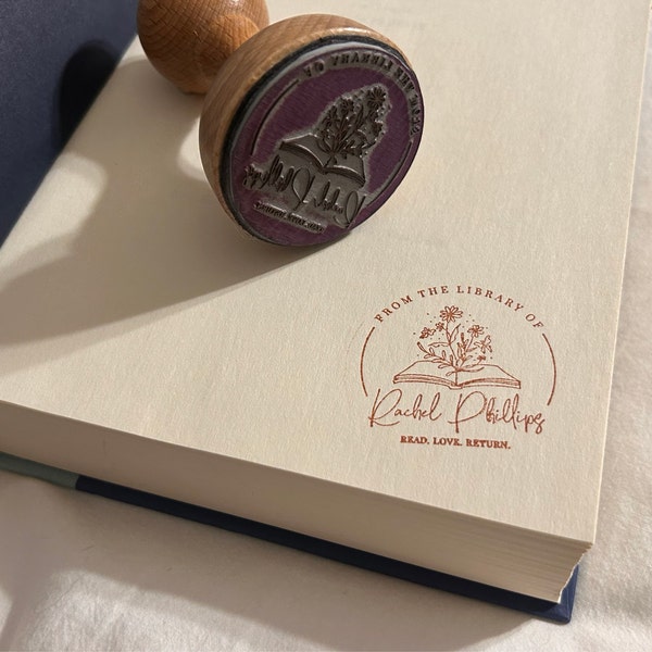 Personalized Library Book Stamp: Custom Embosser, Wooden or Self-inking ...
