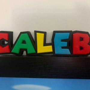 Custom Mario Style Name Plate, Personalised Desk Sign, Boy Gift, Gift ...