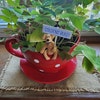 Cat Pot Sitter / Gray Tabby Cat / Flower Pot Sitter / Cat Pot Hugger / Cat Lover Gift / Cat Pot ...