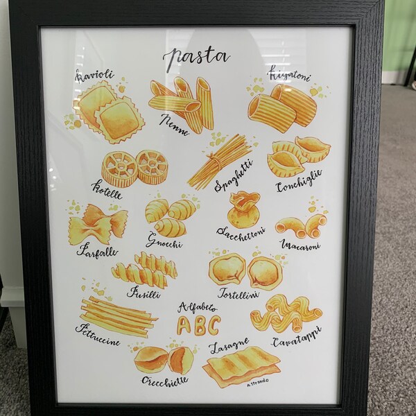 Pasta/ Fine Art Print/ Food Poster/ Kitchen Wall Artv Kitchen Decor ...