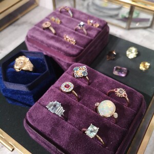 Velvet Ring Box Royal Blue Color Hexagon Shape Double or | Etsy