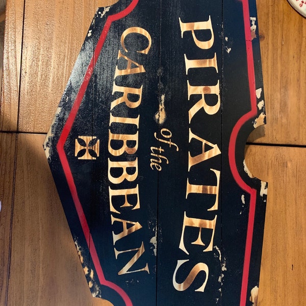 DISTRESSED Pirates of the Caribbean Classic Disneyland Ride Sign - Etsy