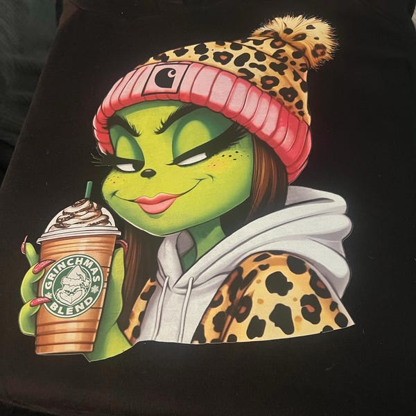 Grinch Heart DTF Heat Transfer, Grinchy Hand Print, Full Color DTF ...