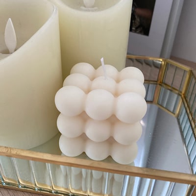 Square Bubble Cube Candle Cylinder Candle Handmade Candle - Etsy