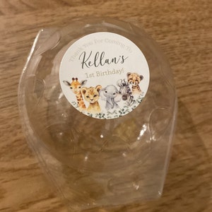 Personalized Wild One 1st Birthday Party Favor Tag Stickers, Sweet Cone ...