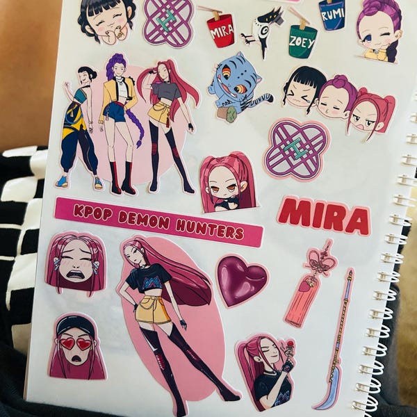 Kpop Demon Hunters Sticker Sheet | Huntrix Sticker | Vinyl Sticker ...