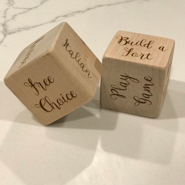 Custom Wooden Homeschooling Dice, Educational Learning Tools ...