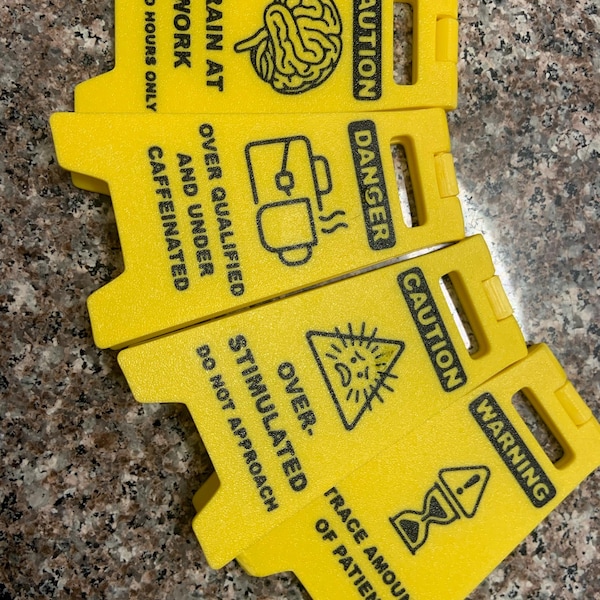 Mini Caution Desk Signs – Set of 4 | Funny Workplace Warning Signs - Etsy