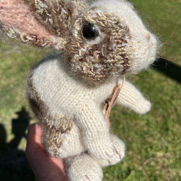 Realistic·• Knitted • Poseable Plush Sable Point Lop Bunny Rabbit ...