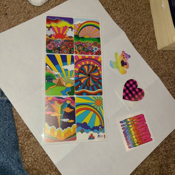 Retro Groovy Rainbow Stickers Sheet - Etsy