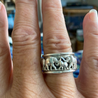 Buy Spinner Ring,elephant Design Spinner Band Ring 925 Sterling ...
