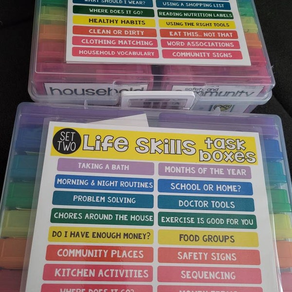 Life Skills Task Boxes (set One) - With Carrying Case - Etsy