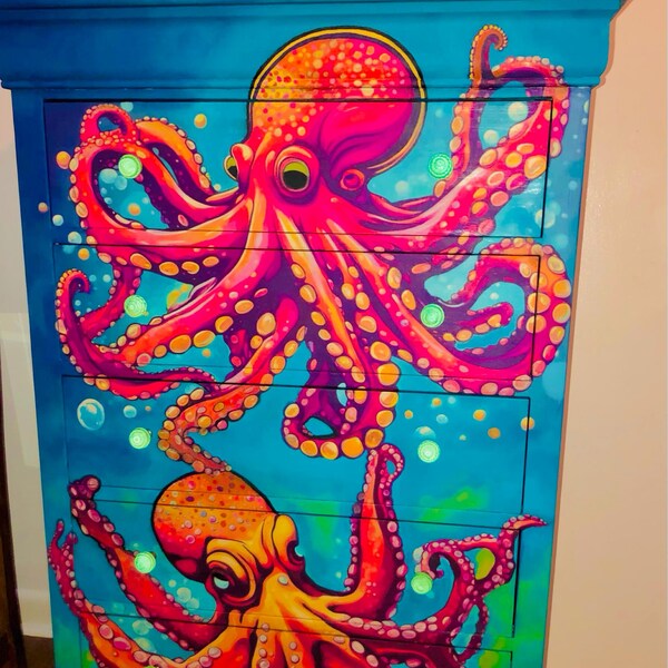 Vibrant Octopop: A Bold Pop Art Octopus A4 Rice and Decoupage Tissue ...
