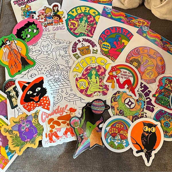 The HALLOWEEN Eight Large Sticker Pack.spooky Season Sticker Set ...