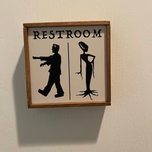 Halloween Decor | Restroom Sign | Horror | Frankenstein Restroom ...