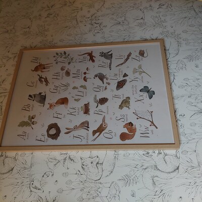 Woodland Alphabet Poster, Woodland Alphabet Print, Woodland Nursery ...