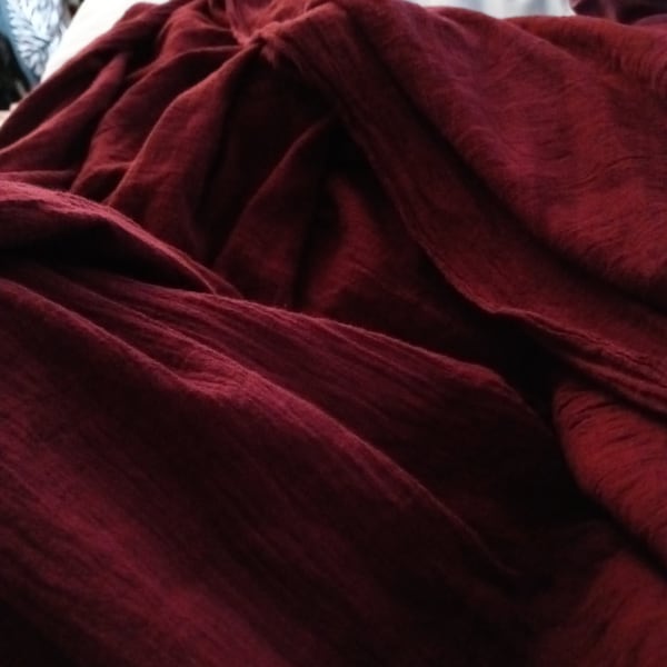 Oxblood Maroon Wrap Shawl, Rough Cotton Shoulder Cloak Shemagh Scarf ...