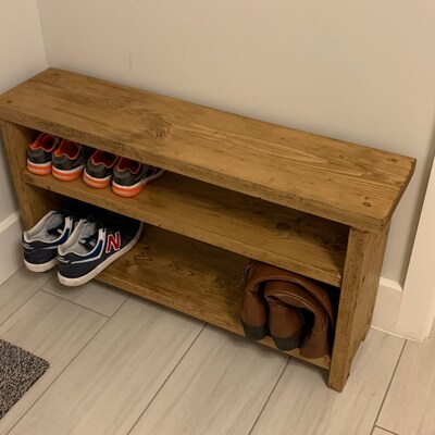 Hand Crafted Rustic Reclaimed Wooden Shoe Bench / Shoe Rack / - Etsy