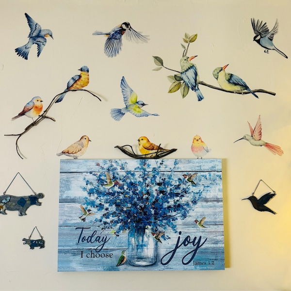 Bird Wall Decals for Bedroom Nature Wall Stickers Kidsroom Removable ...