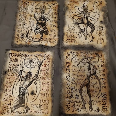 Cthulhu NECROMANCER Necronomicon Scrolls Occult Zombie Horror - Etsy