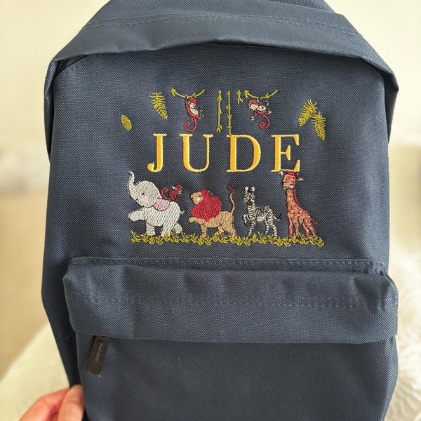 Personalised Toddler Backpack, Embroidered Elephant Rucksack, Lion ...