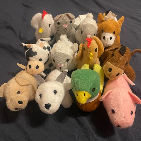 Mini Plush Farm Animal Party Favors - Etsy