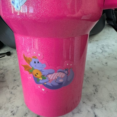 Figment With Orange Bird Plushie Transparent Disney Laptop Stickers ...