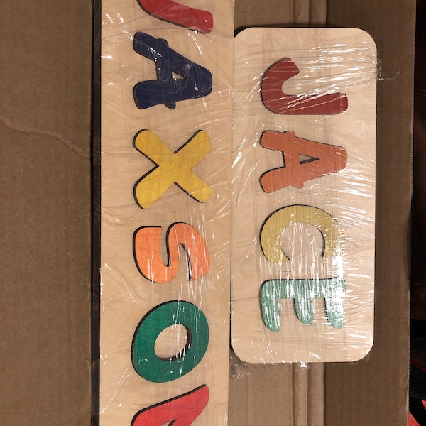 WOODEN NAME PUZZLE - 010101 - Personalized Name Puzzle - Full Color ...