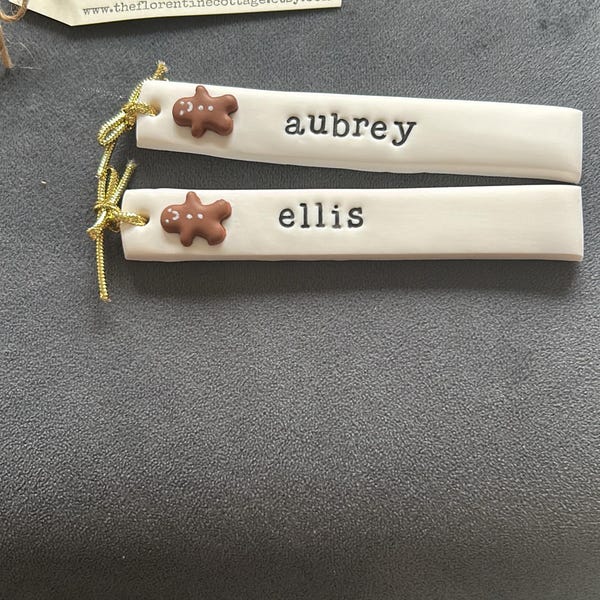 Christmas Clay Name Tags. Personalised Gingerbread Tags. Christmas Clay ...