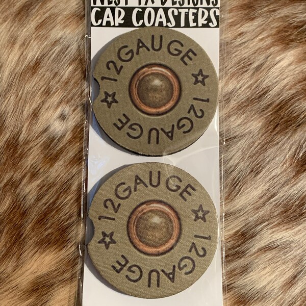 12 Gauge Car Coaster | Car Coasters Set of 2 | Bullet Car Coaster ...