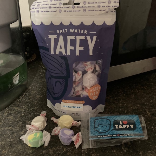 Taffy Shop Happy Birthday Salt Water Taffy 7oz Bag Candy - Soft and ...