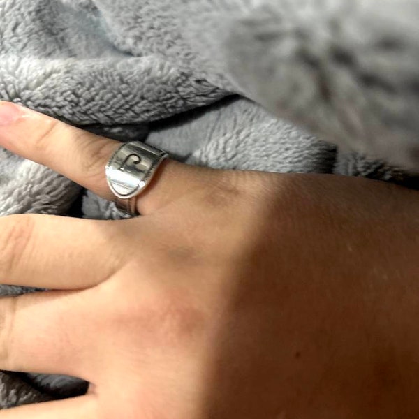 Art Deco Heather Spoon Ring Clean and Smooth Lines - Etsy