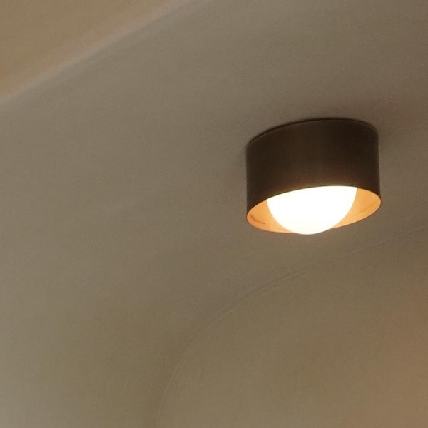 Mid Century Solid Brass Ceiling Spotlight - Minimalist Flush Mount ...