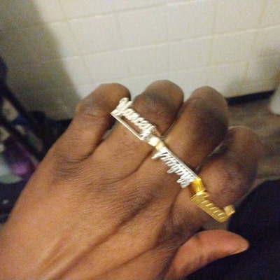 Personalized Name Ring Cursive Font Name Ring Custom Name - Etsy