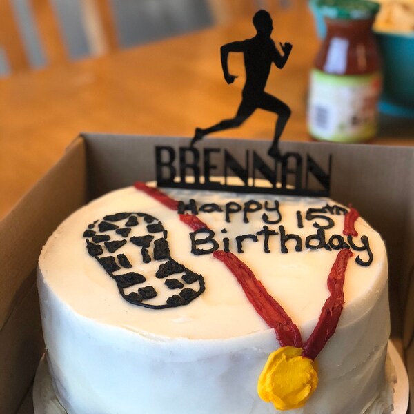 Runner's Cake Topper, Cross Country, Athlete, Male Runner, Runner, Cake ...