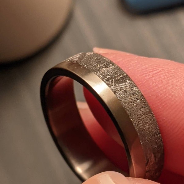 Titanium, Meteorite Wedding Ring, Engagement Ring, Gibeon Meteorite ...