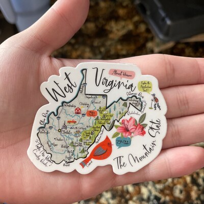 West Virginia State Vinyl Sticker - Etsy