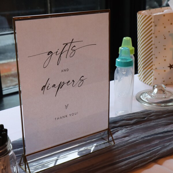 Minimalist Cards and Gifts Sign, Modern Wedding Sign Template, Wedding ...