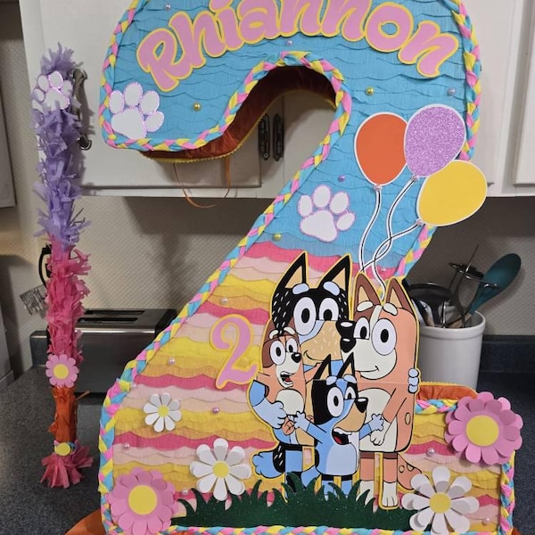 Bluey Pinata Personalized Dog Family Pinata Number Pinata From 1 to 9 ...