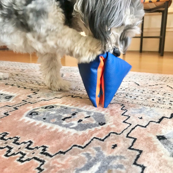 Treat Triangle for Dogs • Faux Leather Enrichment Toy • Mental ...