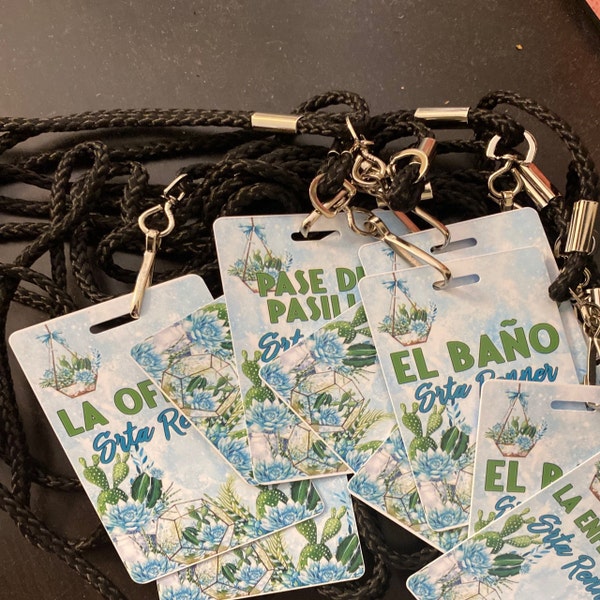 Succulent Terrarium Theme Classroom Hall Passes for Teachers ...