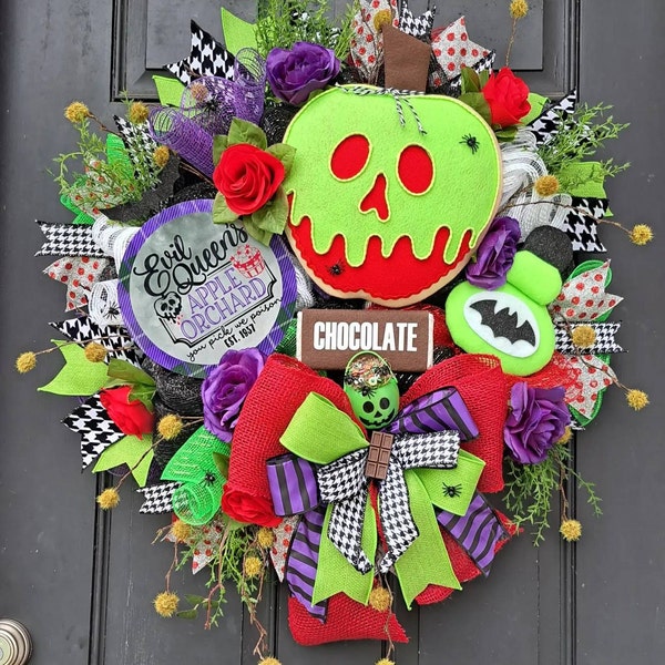 Evil Queen Wreath Sign, Halloween Wreath Sign, Wreath Attachment, Metal ...