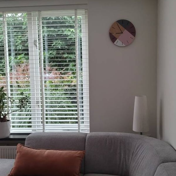 Scandi Wall Clock With Pastel Colors Minimalist Wooden Clock Pale ...