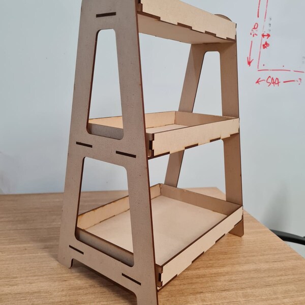 Display Stand Laser Cut Svg Files , 3 Shelf Display Stand Files, Vector ...